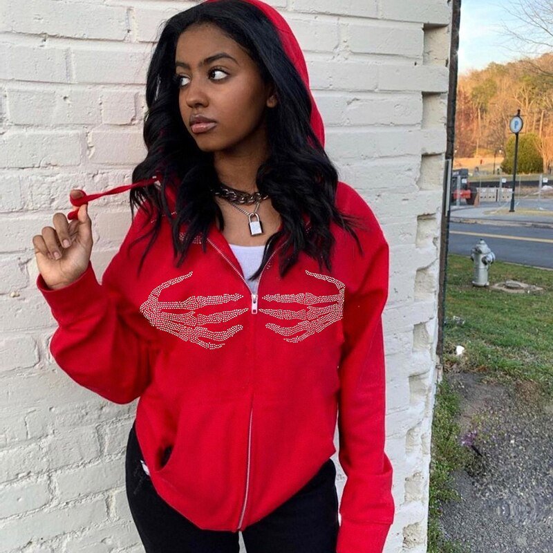 Rhinestone Skeleton Jacket | Y2K Station - Y2k station