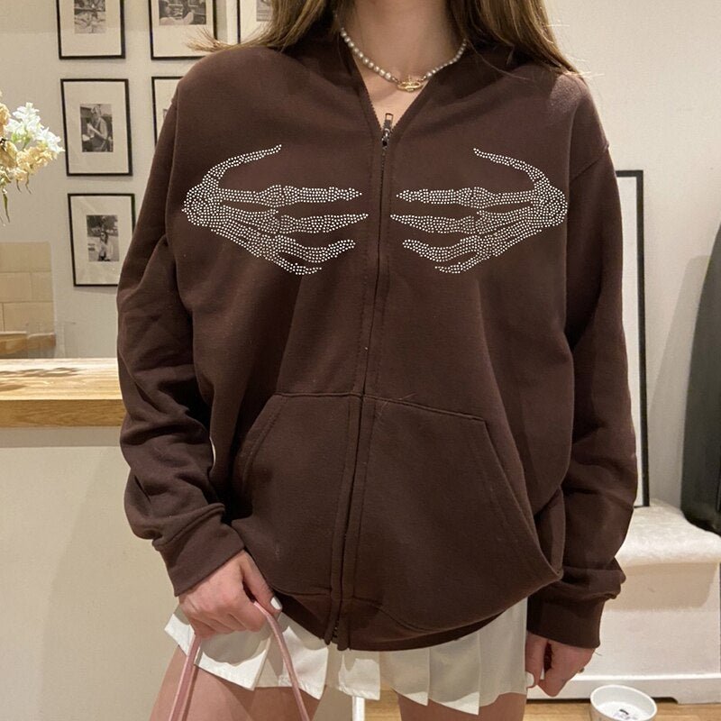 Rhinestone Skeleton Jacket | Y2K Station - Y2k station