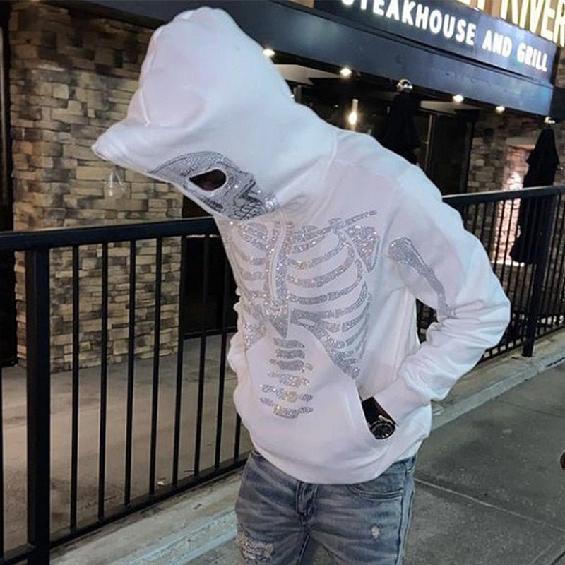 Skeleton Full Zip Hoodie | Y2K Station - Y2k station