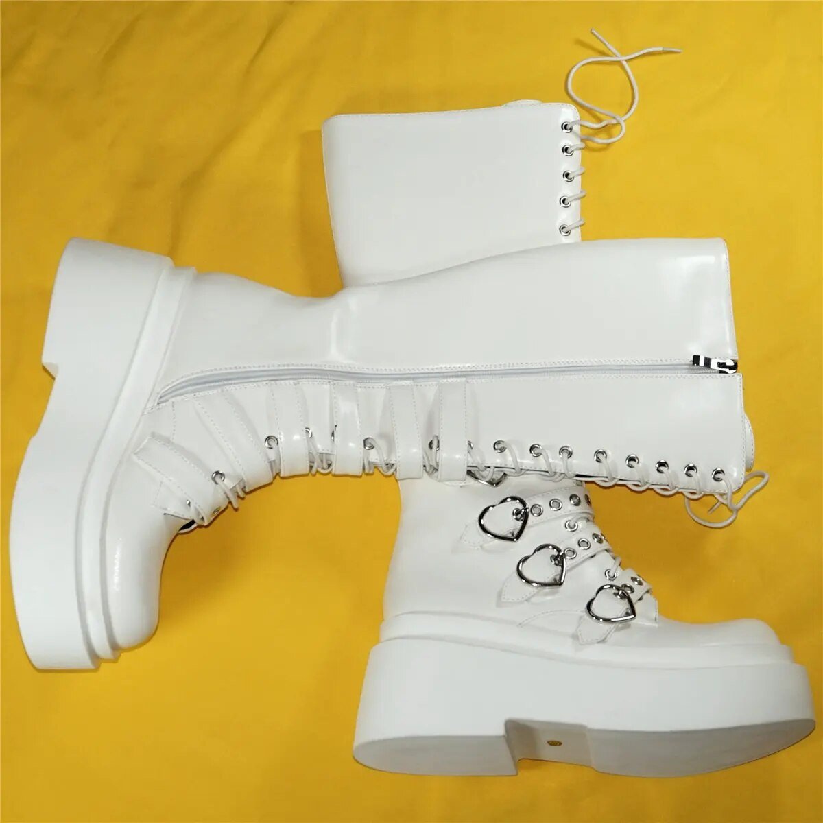White goth boots exclusive at Y2k station