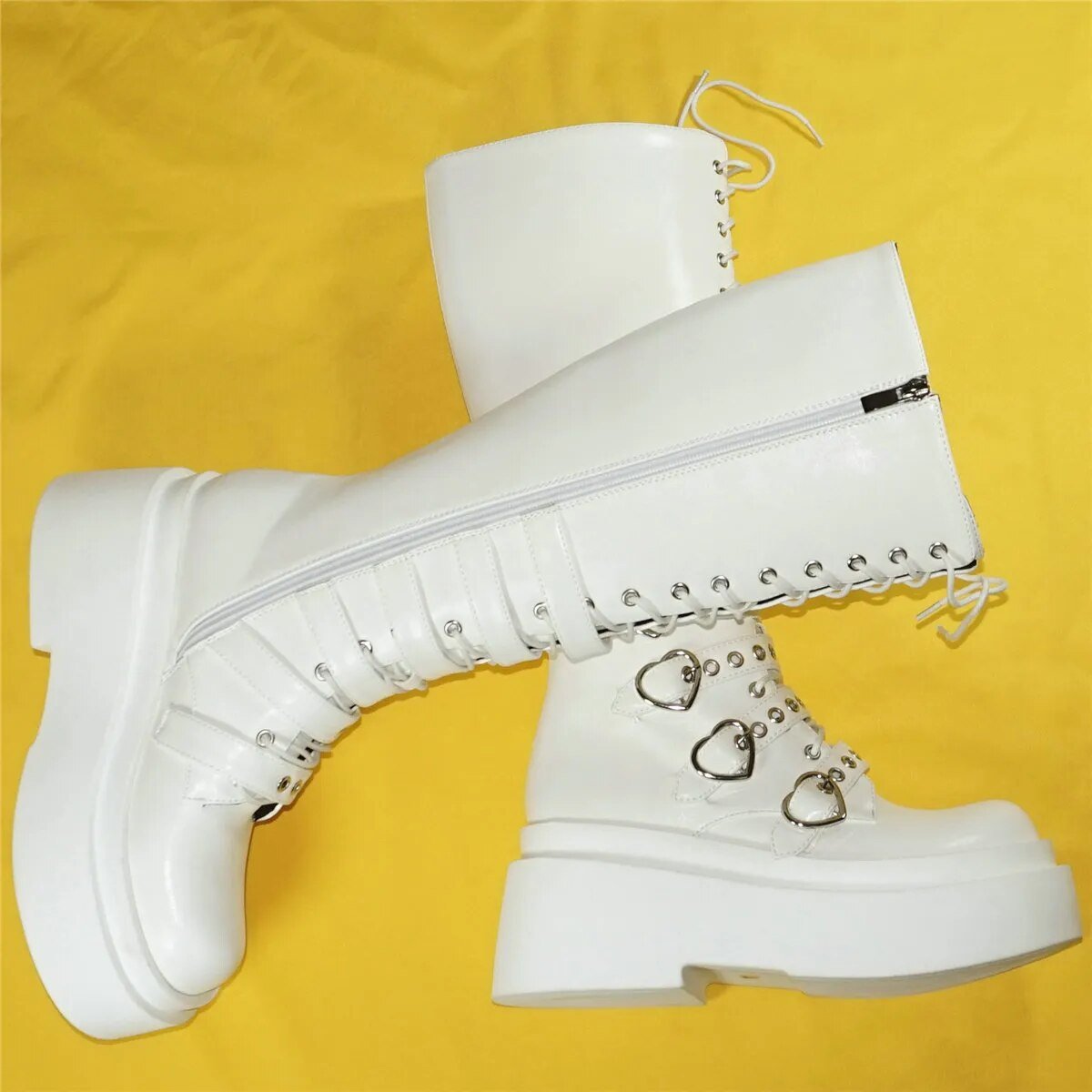 White goth boots exclusive at Y2k station